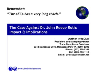 The Case Against Doctor Roth: Impact & Implications | PPT