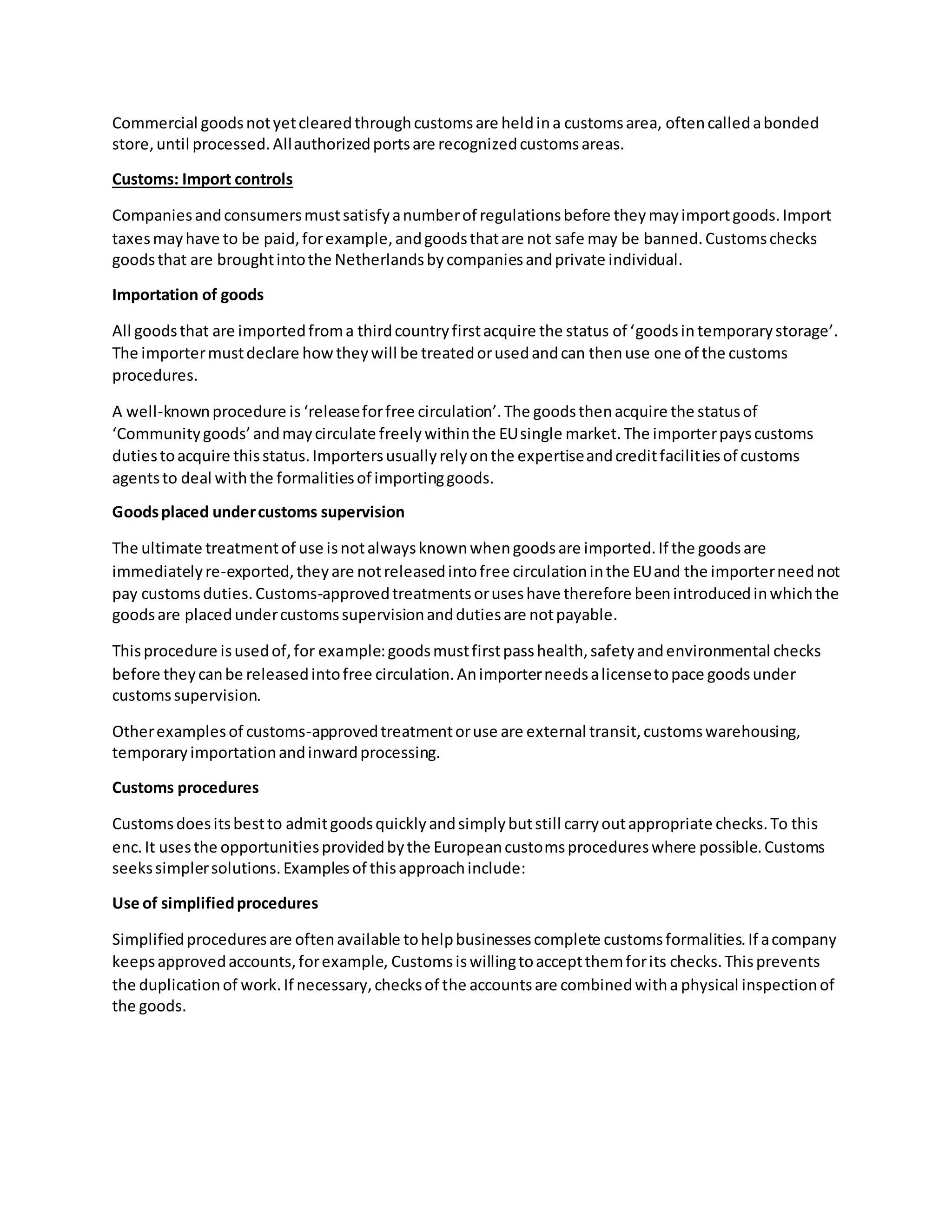 clearing and forwarding summary | DOCX