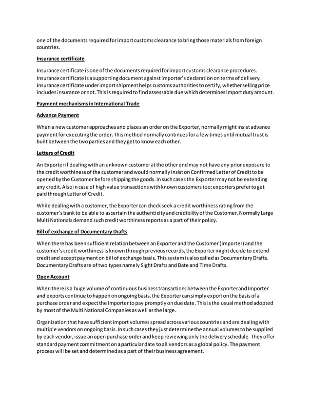 clearing and forwarding summary | DOCX | Cruises | Travel Type