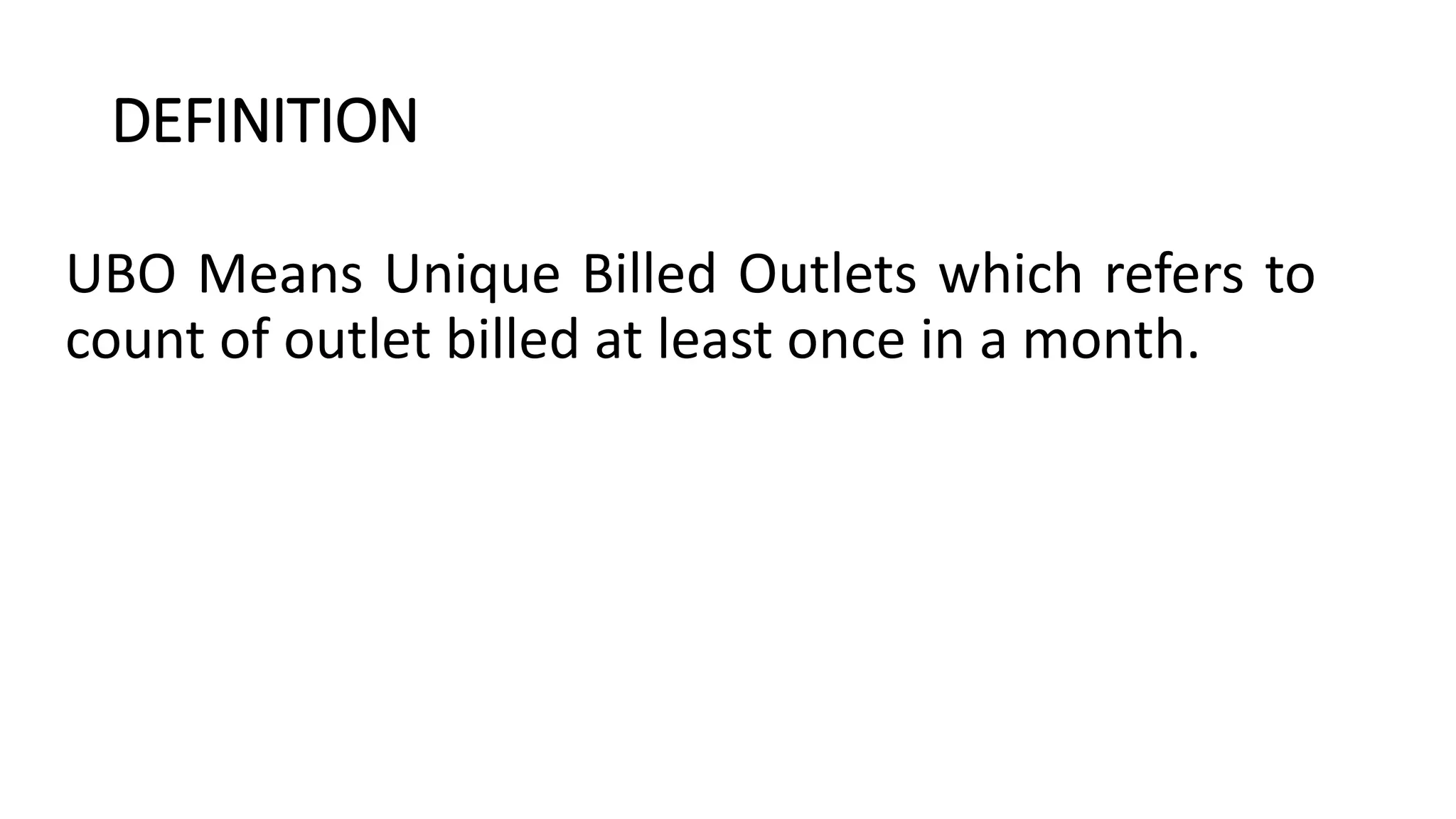 UNIQUE OUTLETS BILLED | PPTX