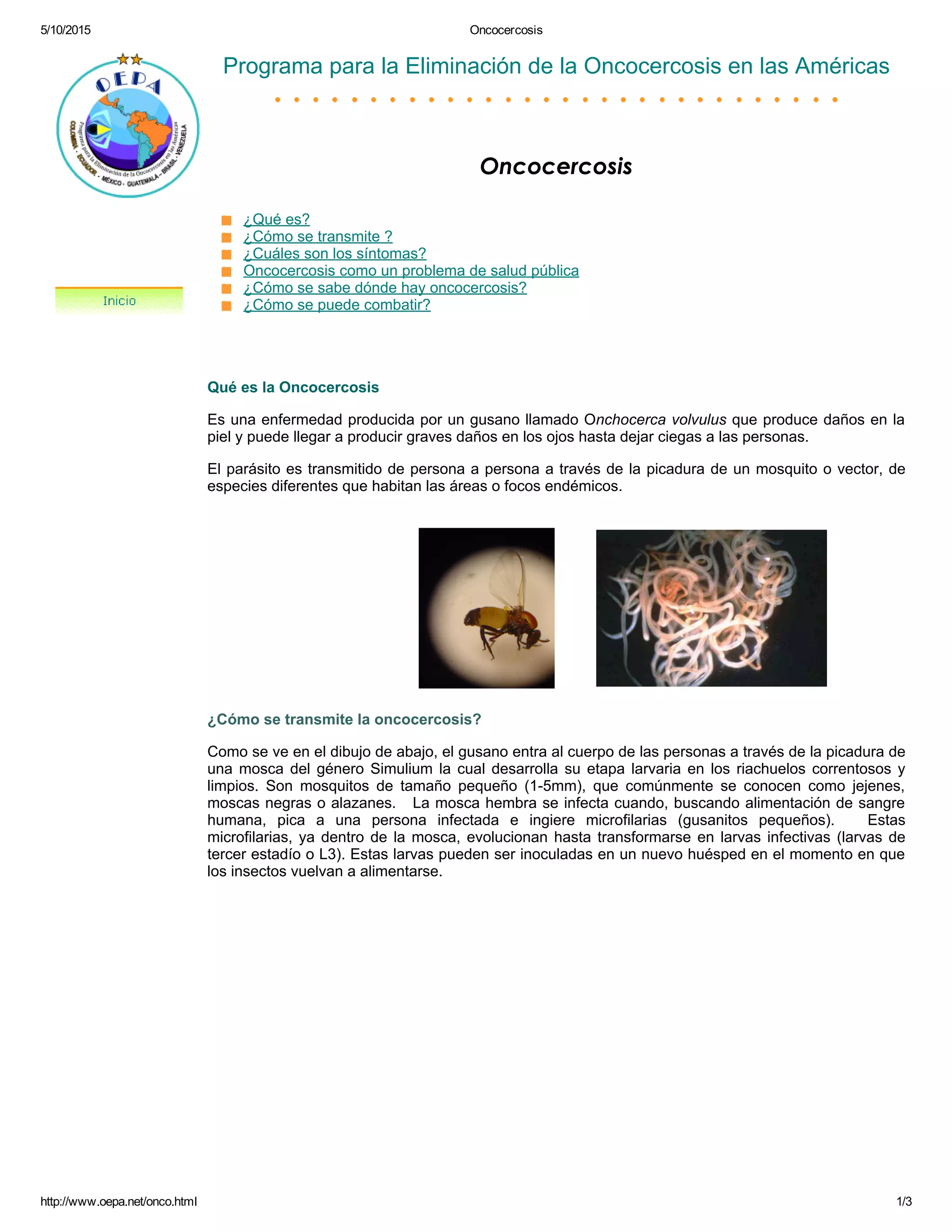 Oncocercosis | PDF