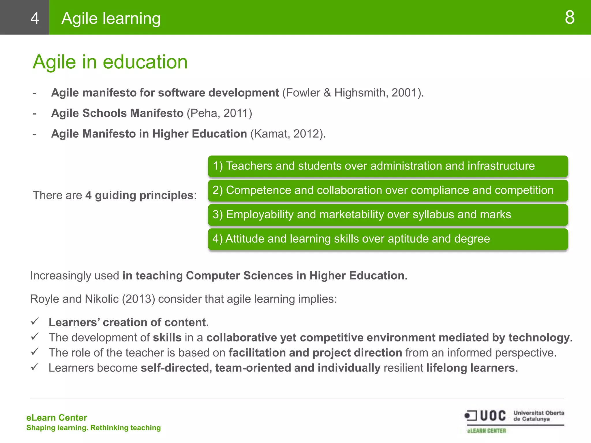 UOC's educational model: from collaborative learning to agile learning ...