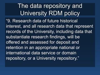 Addressing Institutional Research Data Management - University of ...