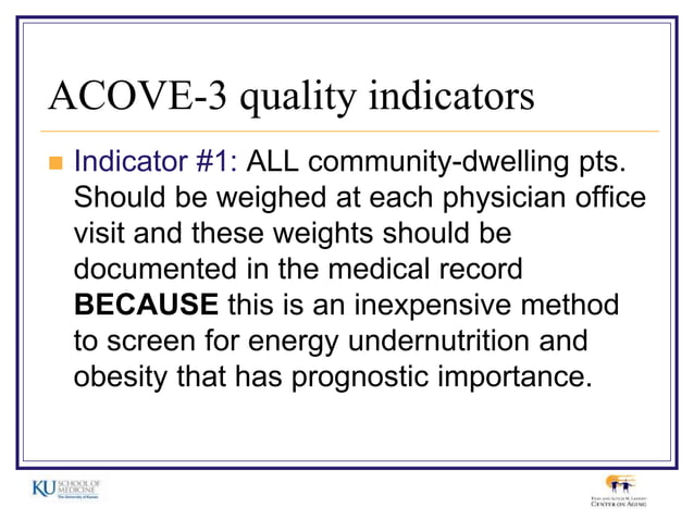 U_of_Kansaffffffffs_ACOVE_Malnutrition.ppt