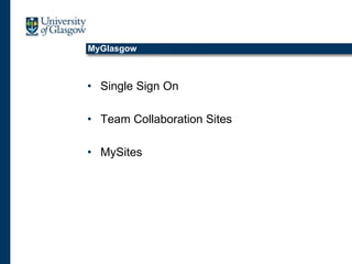 University of Glasgow Eduserv Event Sharepoint | PPT