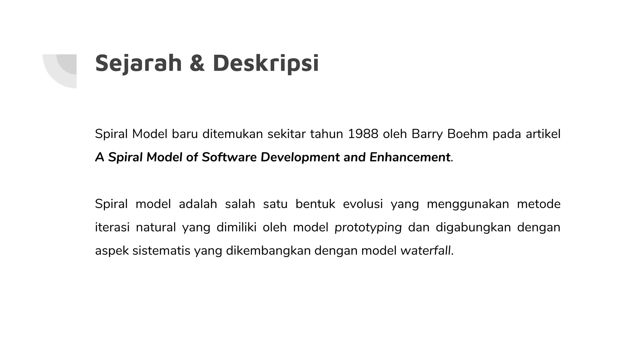 Pengembangan perangkat lunak model spiral | PPTX