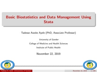 Basic Biostatistics and Data managment | PDF