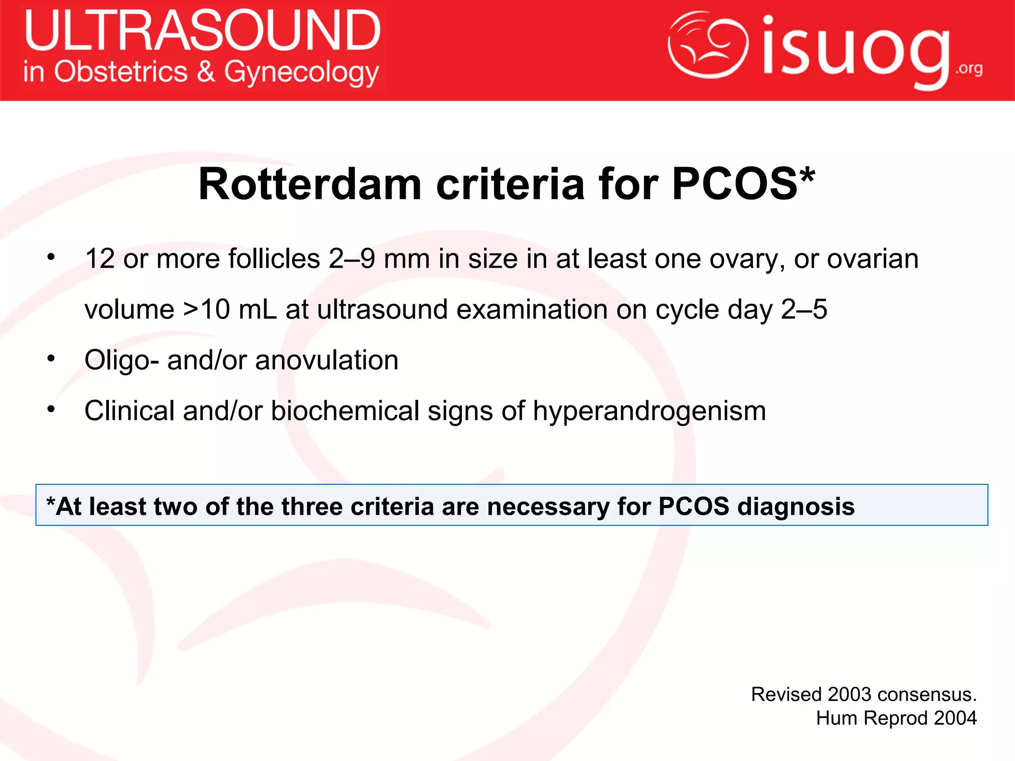 UOG Journal Club: Polycystic ovaries at ultrasound: normal variant or silent polycystic ovary ...