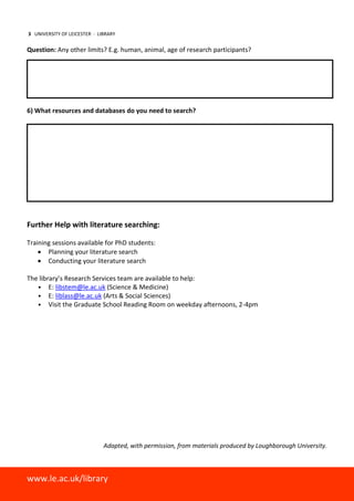 Literature search planning template | PDF