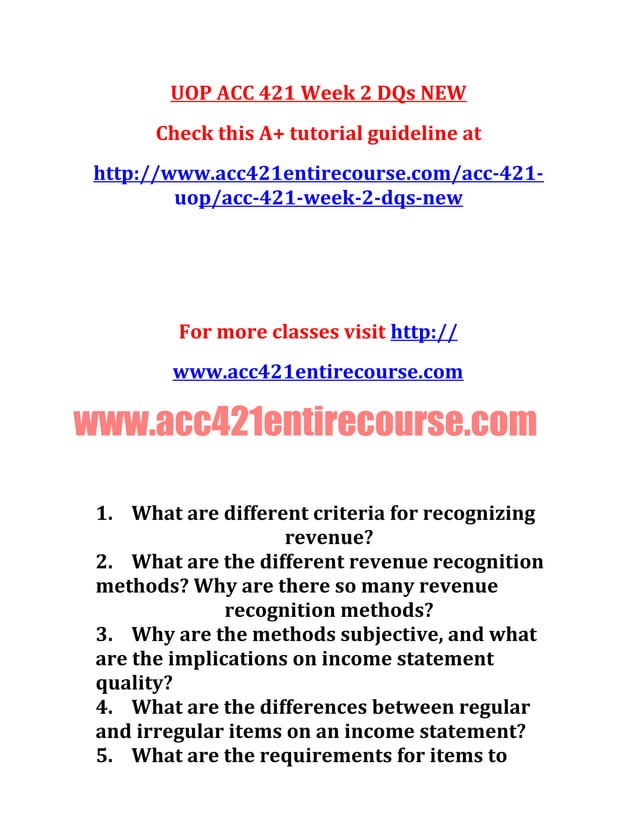 Uop Acc 421 Week 2 D Qs New Ppt