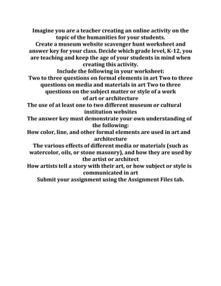 Uop art-100-week-2-individual-assignment-the-visual-arts | PPT