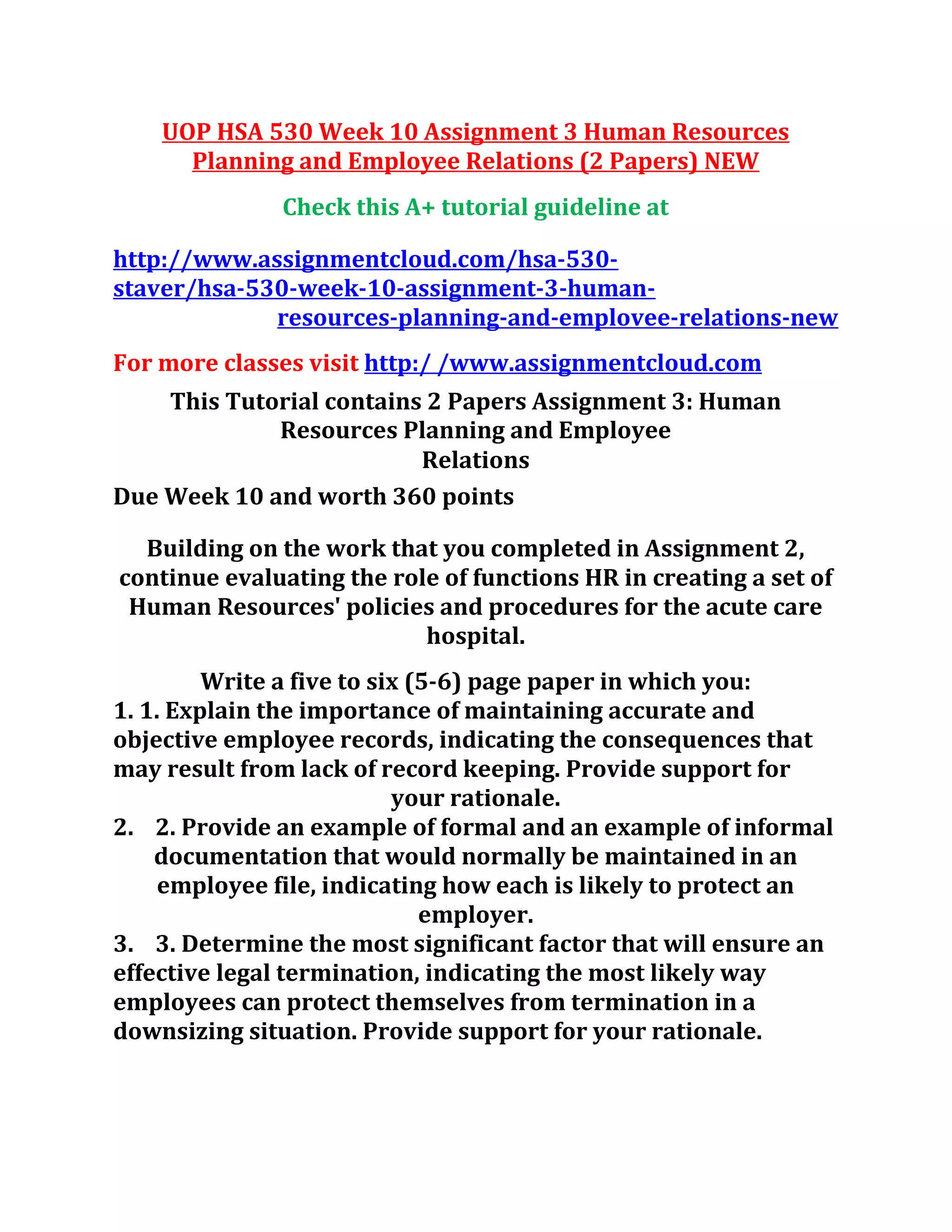 Uop hsa-530-week-10-assignment-3-human-resources-planning-and-employee ...