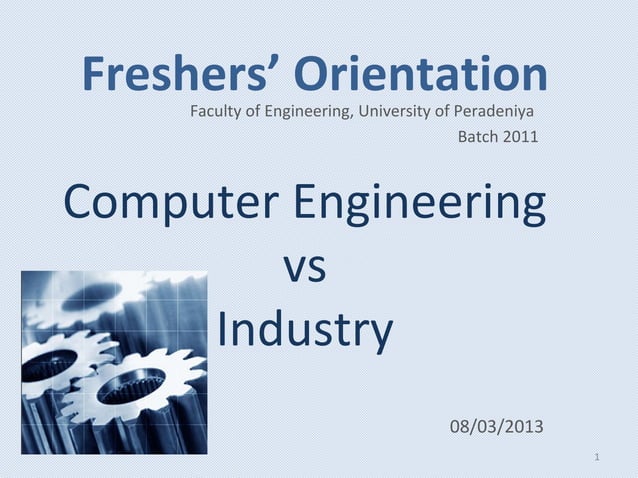 Speech at UOP on "Computer Engineering vs Industry" | PPT