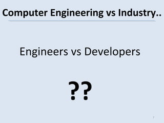 Speech at UOP on "Computer Engineering vs Industry" | PPT