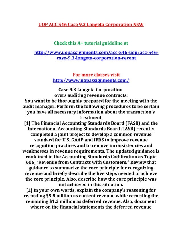 Uop acc 546 case 9.3 longeta corporation new | DOC