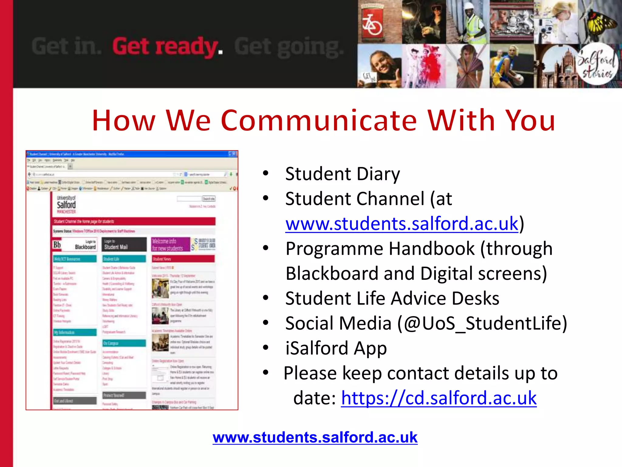 University of Salford Student Life Services overview 2014 | PPTX
