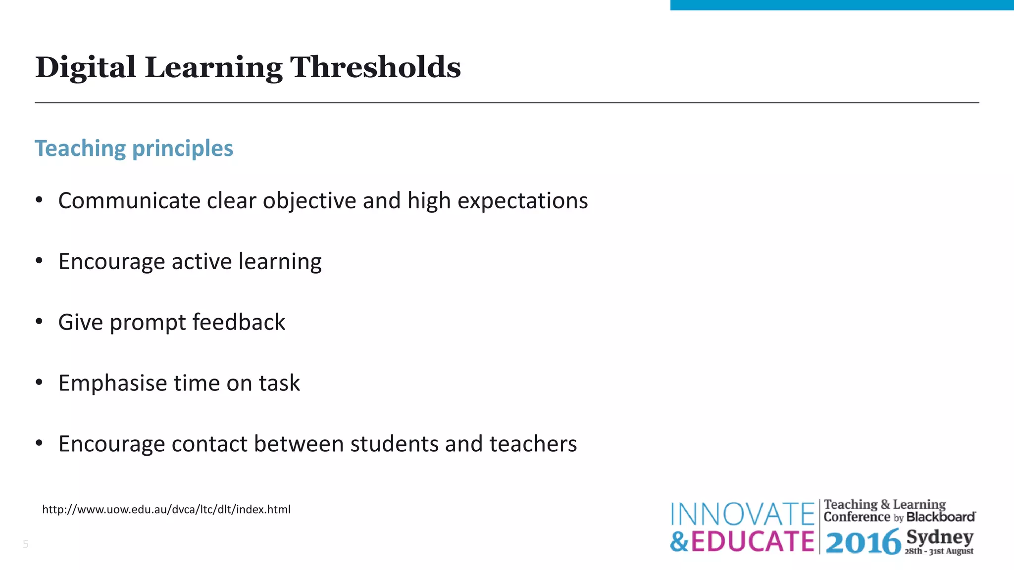 UOW Exemplar Moodle Site with DLT’s - Lynley Clark, Blackboard and ...