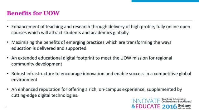 UOW Exemplar Moodle Site with DLT’s - Lynley Clark, Blackboard and ...