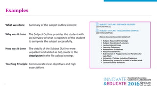UOW Exemplar Moodle Site with DLT’s - Lynley Clark, Blackboard and ...
