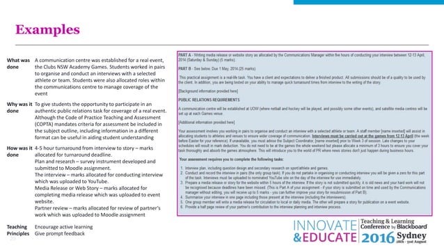 UOW Exemplar Moodle Site with DLT’s - Lynley Clark, Blackboard and ...