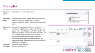 UOW Exemplar Moodle Site with DLT’s - Lynley Clark, Blackboard and ...