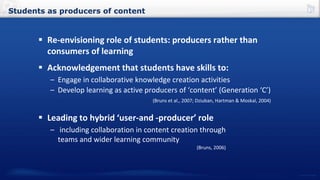 Facilitating student-led teaching and content creation through ...