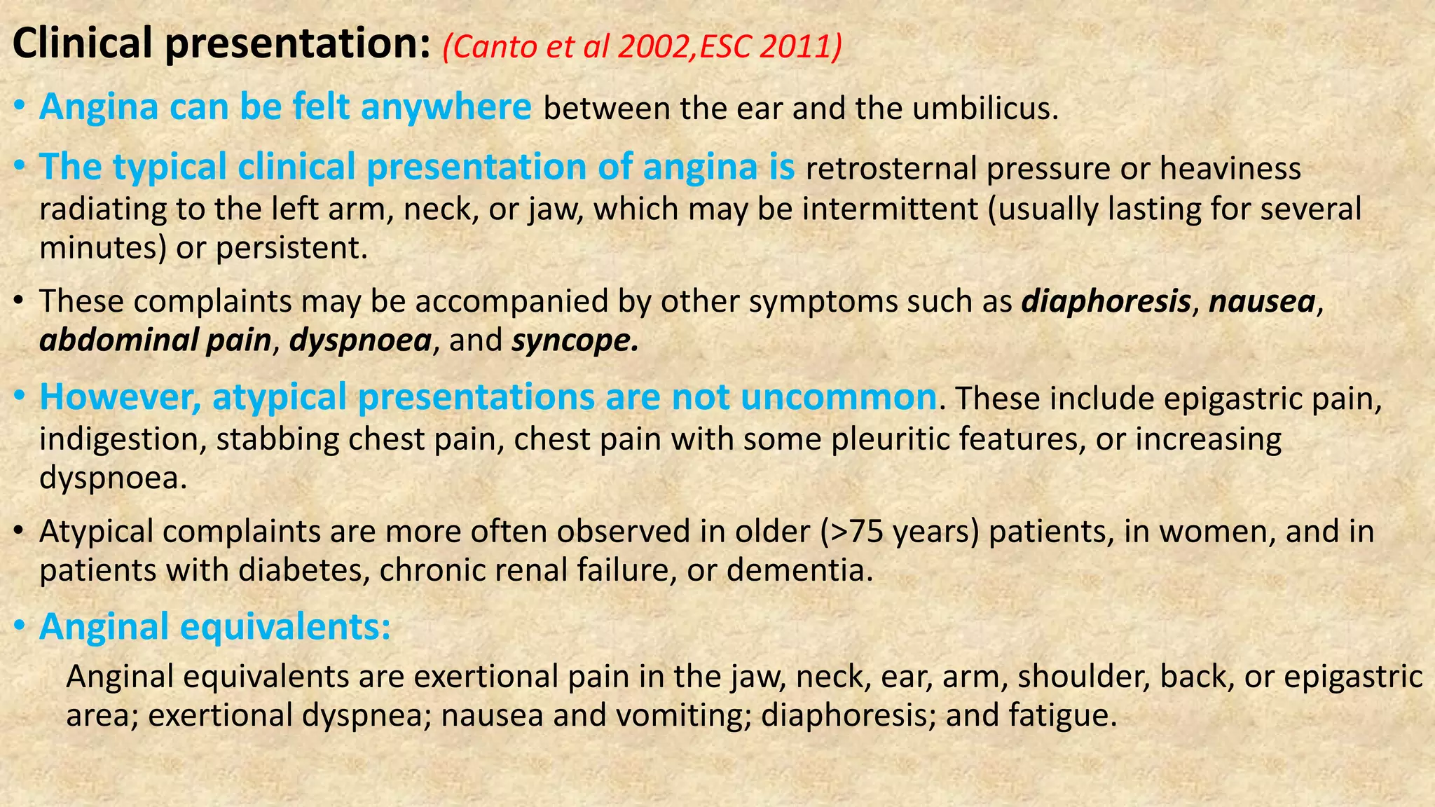 Chest pain cardiac or not Dr Yasser Diab | PPTX