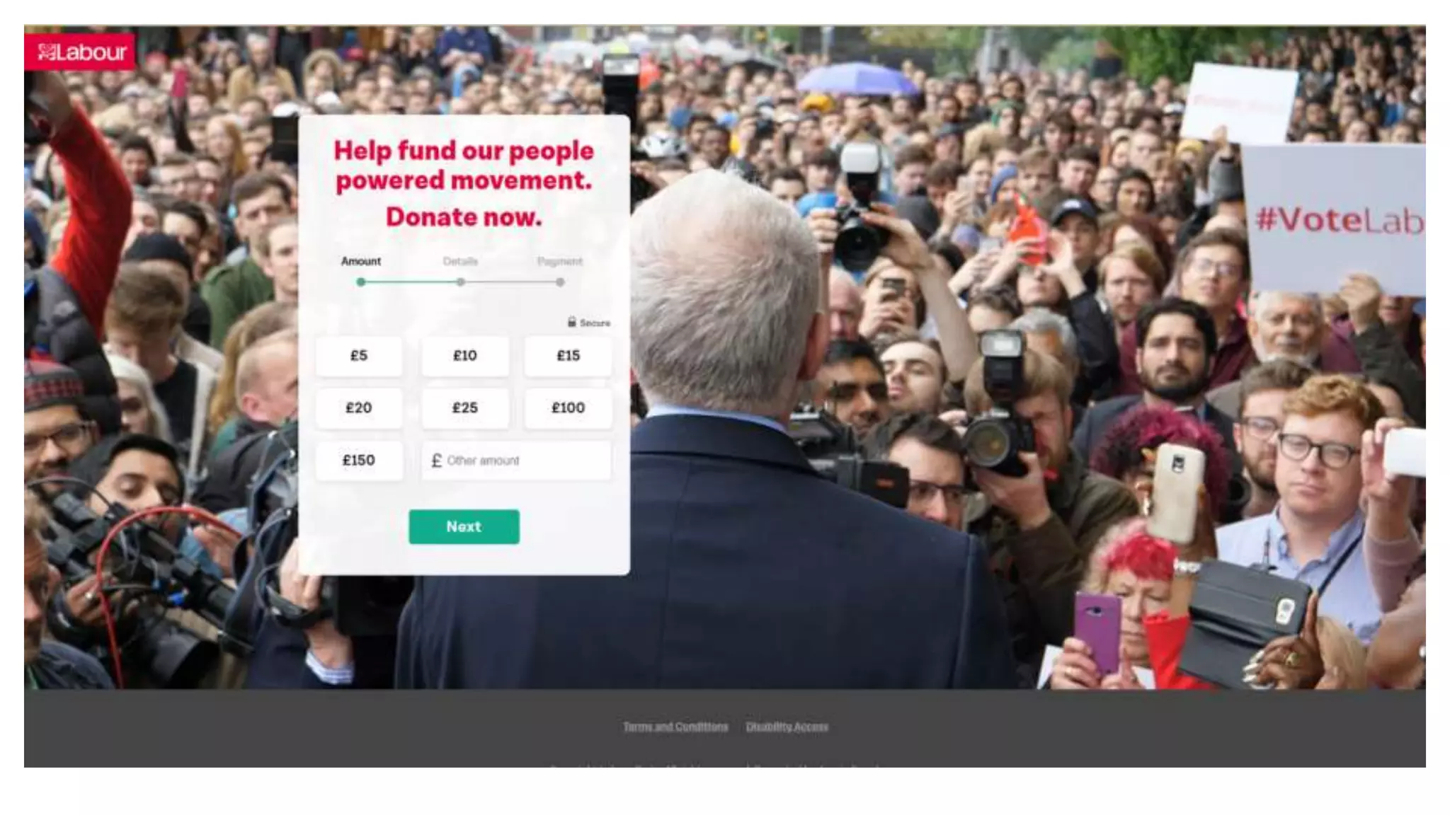 Labour vs conservative landing pages | PPTX