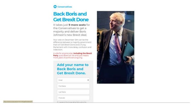 Labour vs conservative landing pages | PPTX