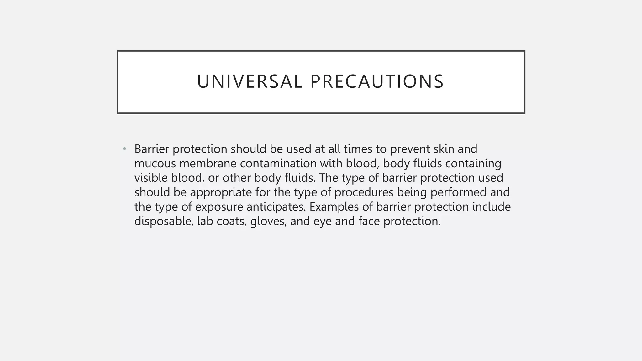 Universal Precautions | PPTX | Infectious Diseases | Diseases and ...