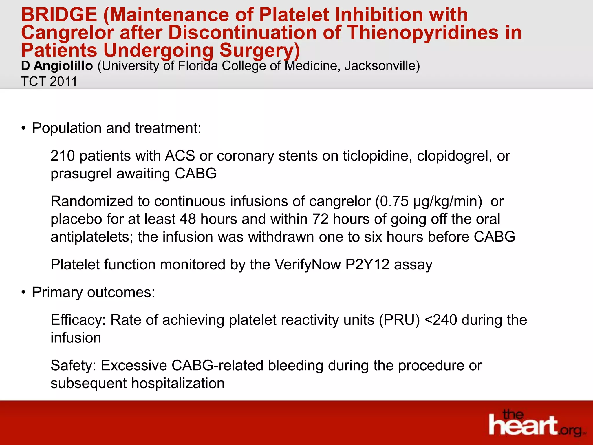 BRIDGE trial - Summary & Results | PDF