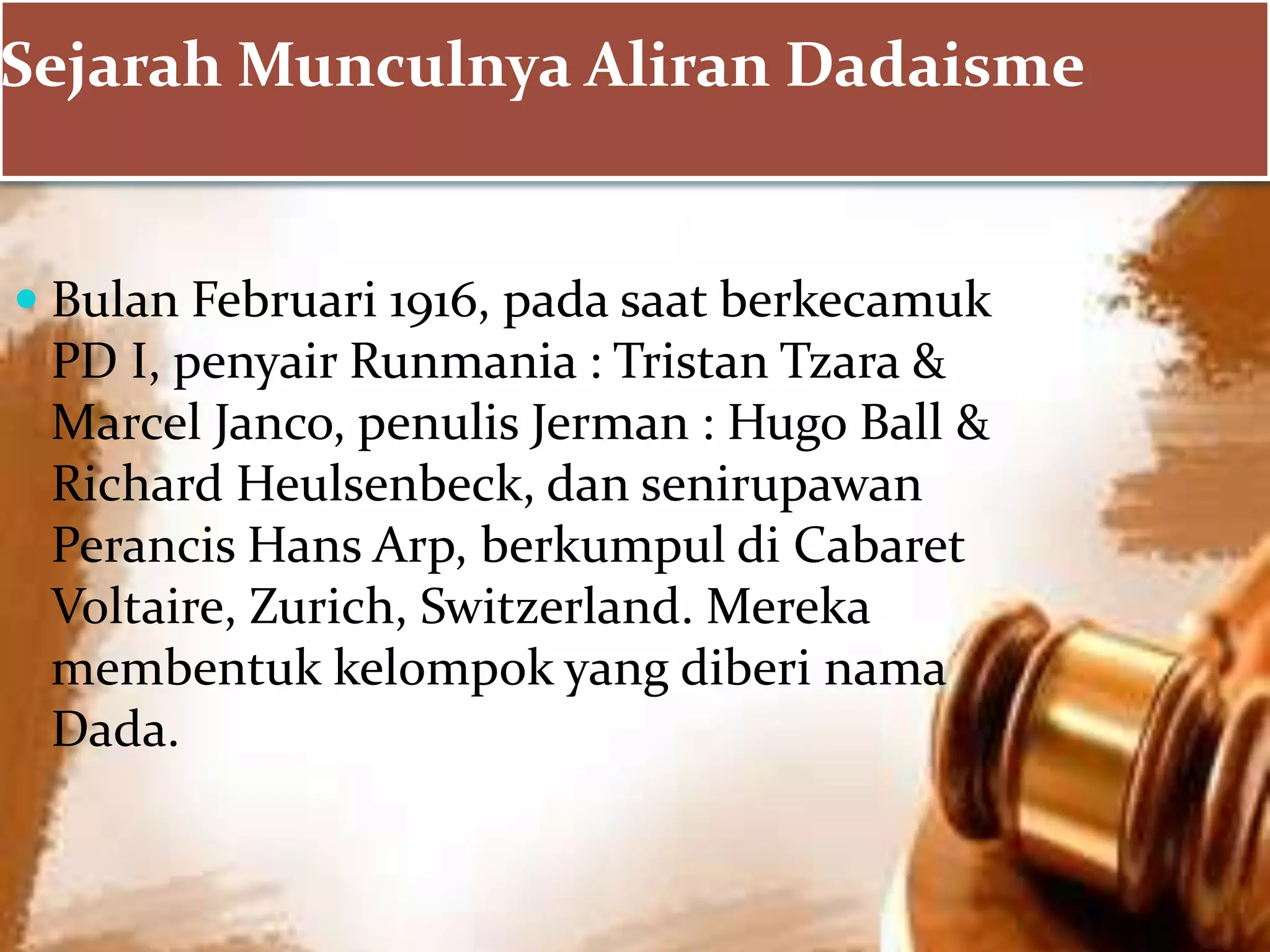 ALIRAN SENI RUPA DADAISME | PPTX