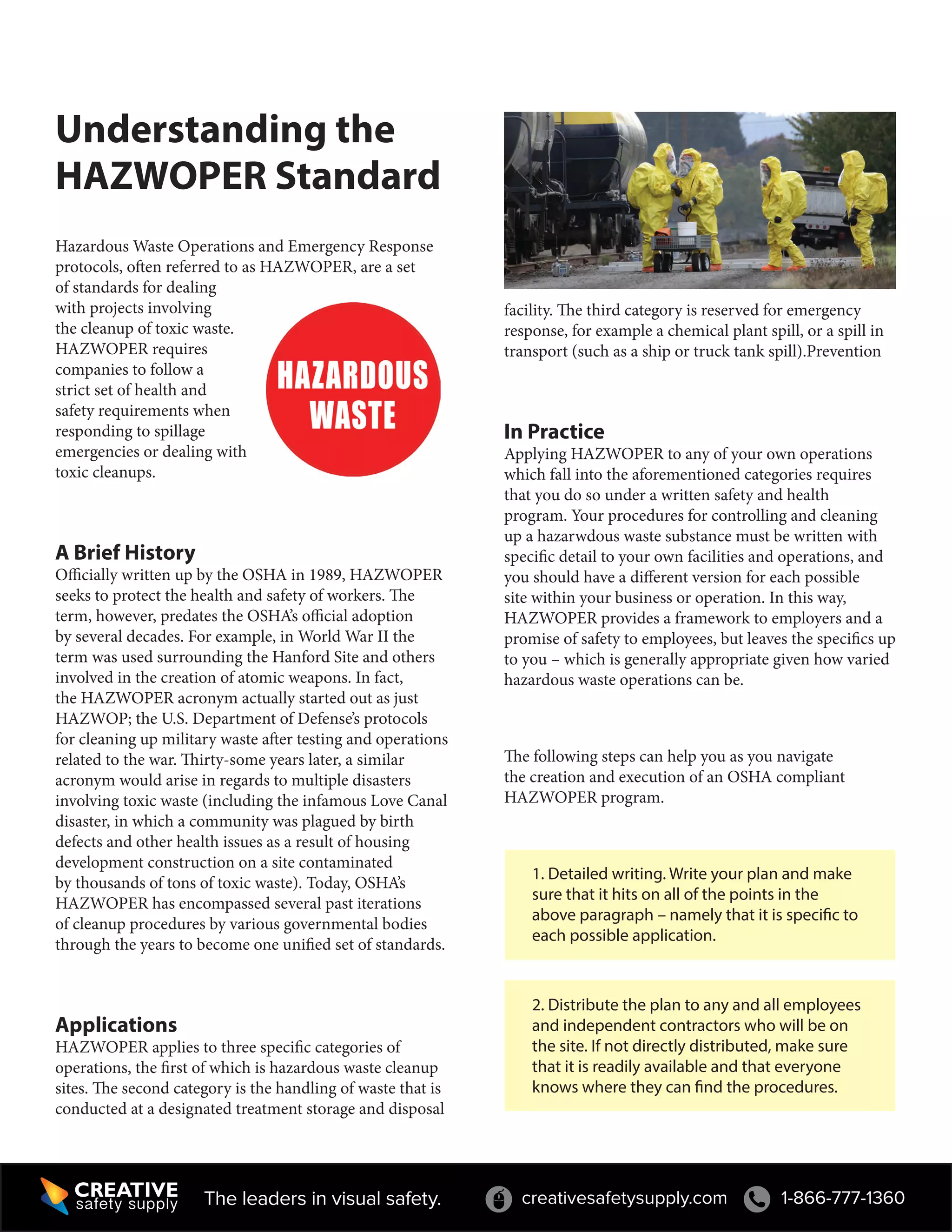 How to understand Hazwoper standard | PDF