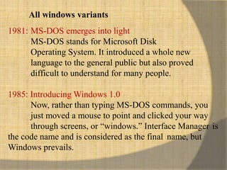 A very brief history of Microsoft Windows | PPTX