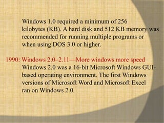 A very brief history of Microsoft Windows | PPTX