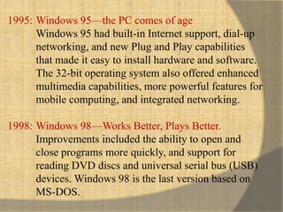 A very brief history of Microsoft Windows | PPTX