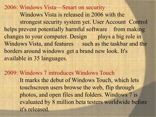 A very brief history of Microsoft Windows | PPTX