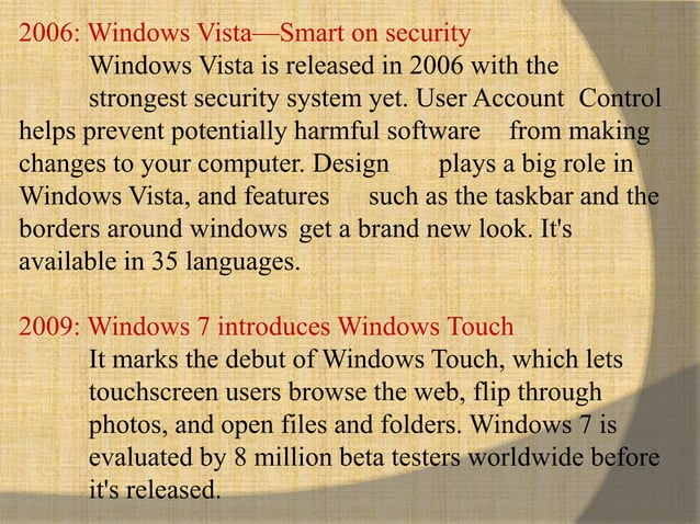 A very brief history of Microsoft Windows | PPT