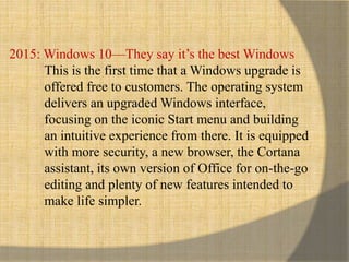 A very brief history of Microsoft Windows | PPTX