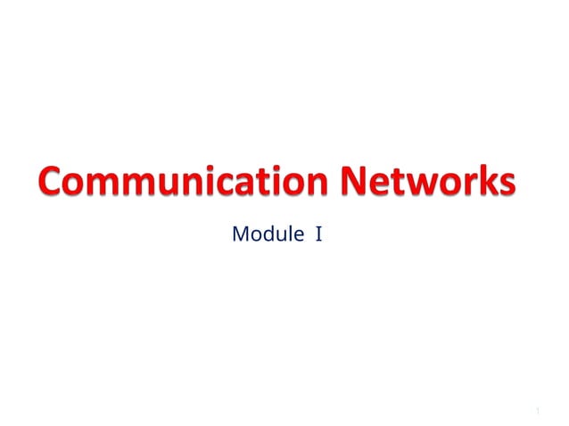COMMUNICATION NETWORK INTRODUCTION PART-1 | PPT