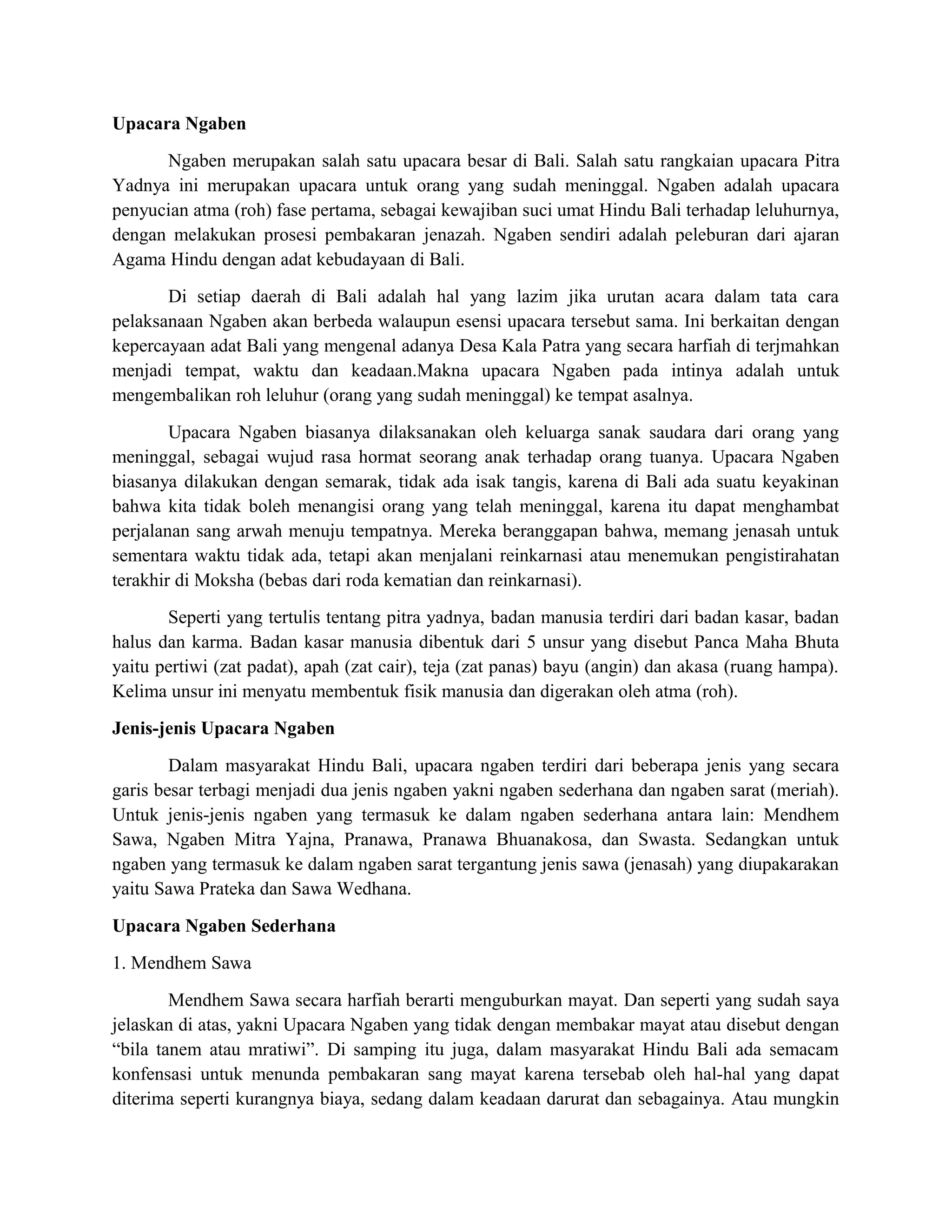 Upacara ngaben | PDF