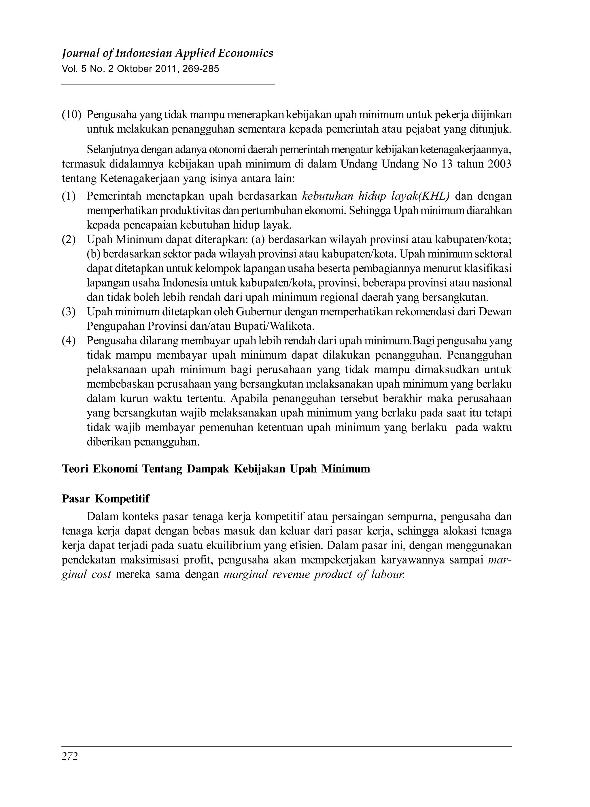 Upah minimum | PDF