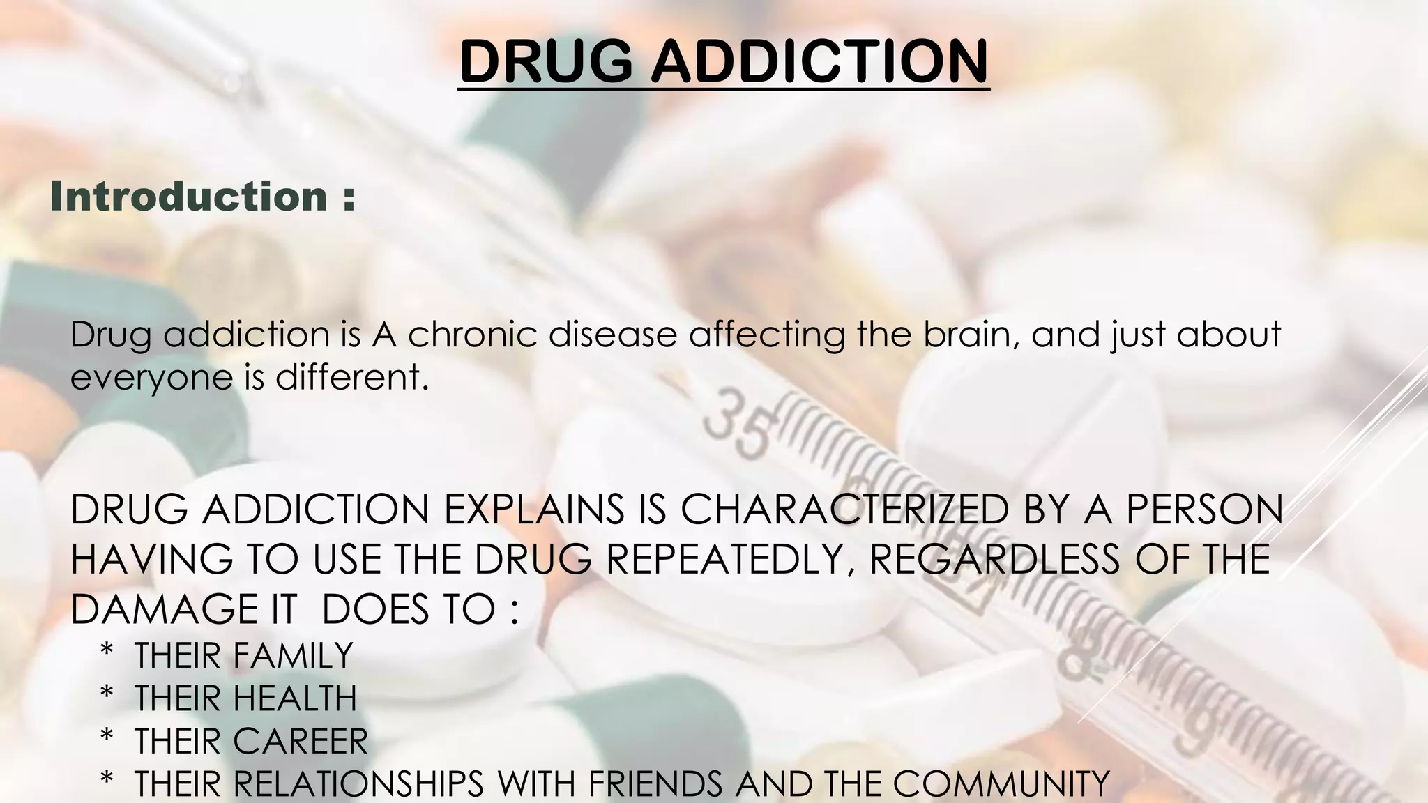 drugs abuse , tolerances, addiction | PDF