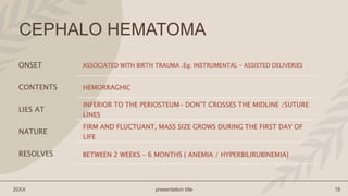 UPASHEERSHAKA - caput succedaneum / cephalohematoma | PPTX | Pregnancy | Reproductive Health