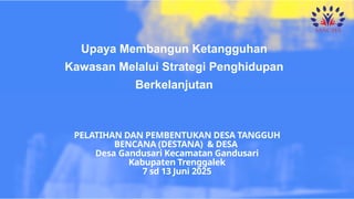 Upaya membangun ketangguhan kawasan melalui strategi penghidupan ...