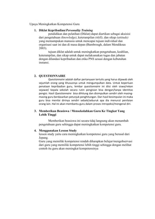 Upaya meningkatkan kompetensi | PDF