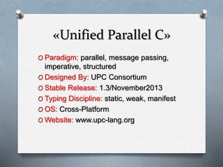 Unified Parallel C - IK | PPT