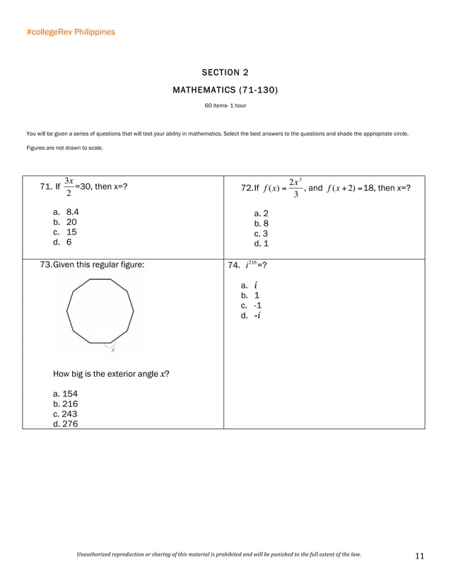 UPCAT-REVIEWER-INTRODUCTION.pdf college entrance exam | PDF