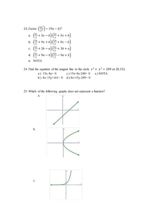 Upcat math 2014 | PDF