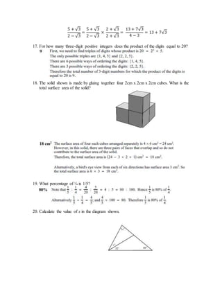 Upcat math 2014 original | DOCX